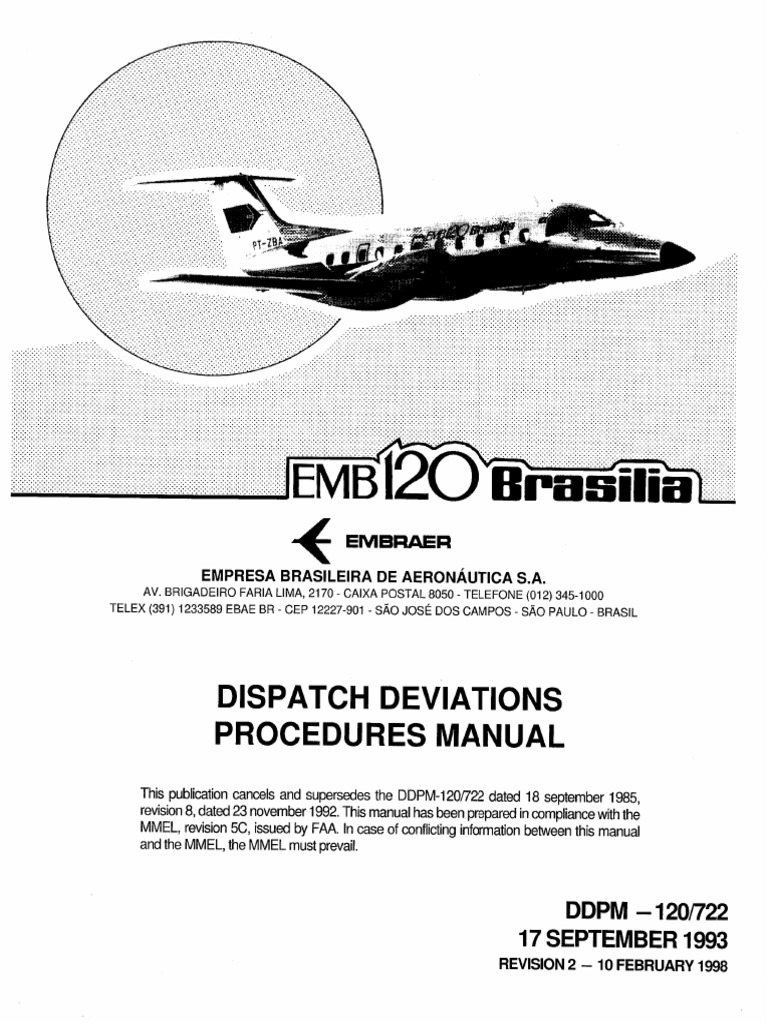 Dispatch Desviations Procedures Manual DPM EMB 120 | PDF