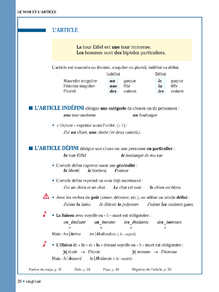 Articles Definis Indefinis | PDF