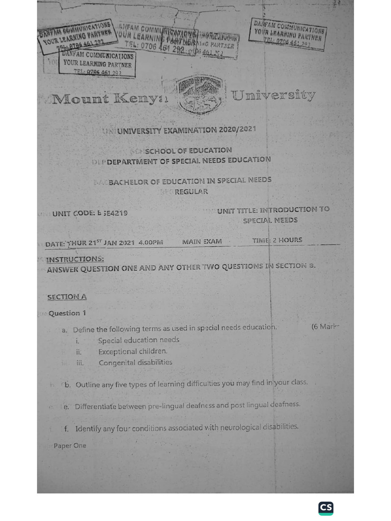 Introduction To Special Needs Pdf