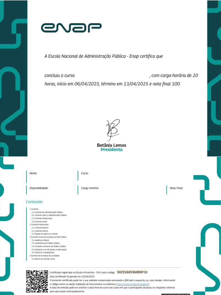 Controle Social Turma Abr2025 Certificado | PDF