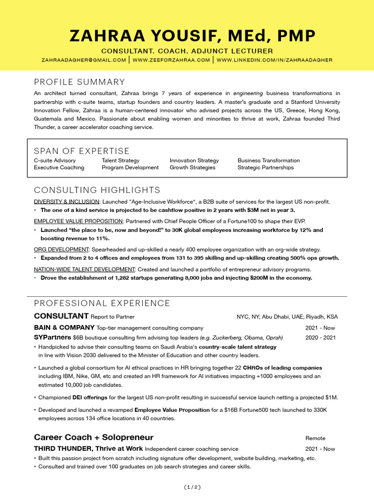 Chemistry+ +Consultant+Resume+ +Zahraa+Dagher | PDF | Startup Company | Small Business ...