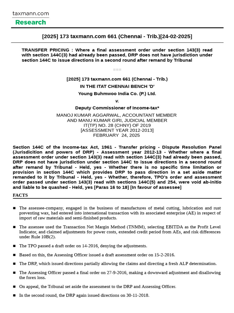 DRP Jurisdiction in Transfer Pricing Cases | PDF | Credit | Finance & Money Management