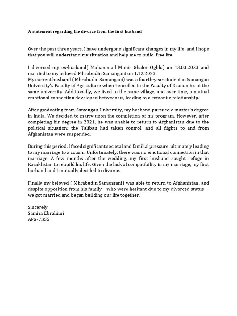 Divorce Statement | PDF