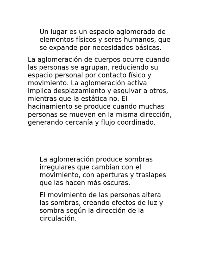 Aglomeración y efectos de luz y sombra | PDF