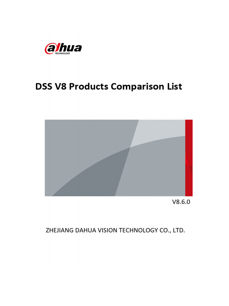 DSS V8 Product Comparison Overview | PDF | Parking | Access Control