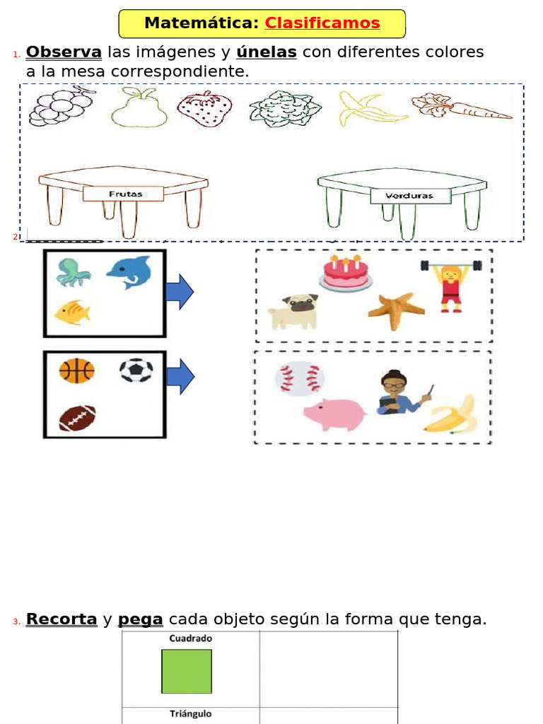 U1 S1 Ficha D4 Mat Clasificamos Objetos | PDF