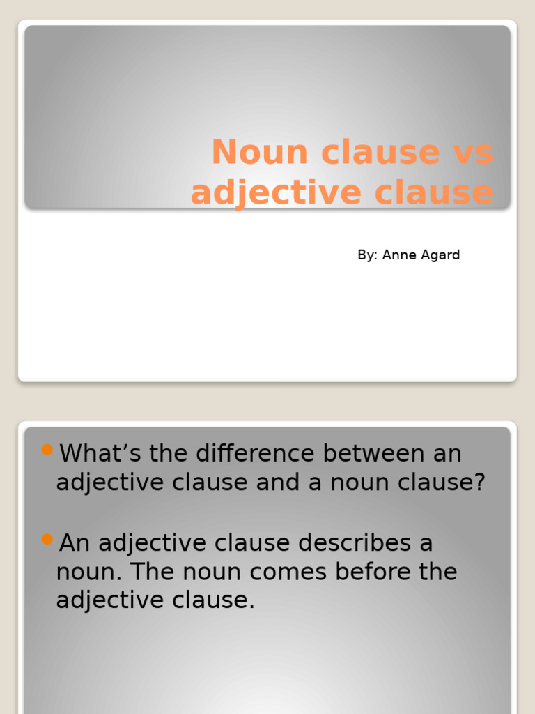 Noun Clause Vs Adjective Clause | PDF