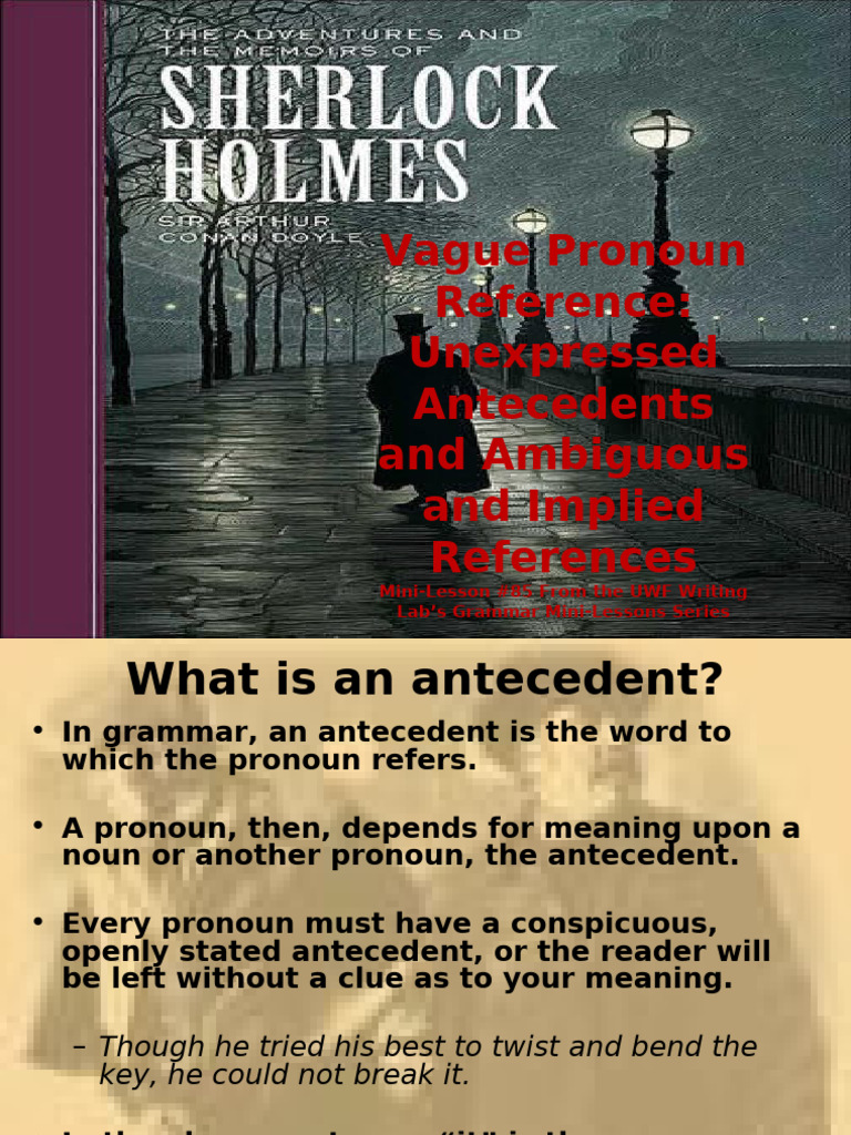 Understanding Vague Pronoun References | PDF | Pronoun | Linguistic ...