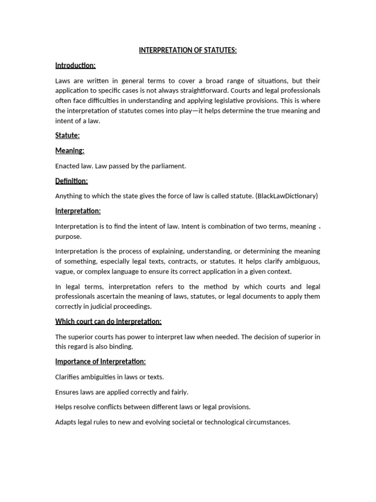 Understanding Statutory Interpretation | PDF | Statutory Interpretation ...