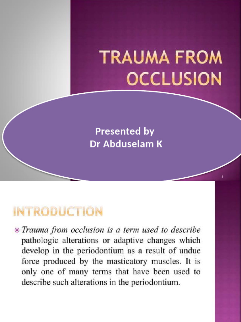 Trauma From Occlusion TFO | PDF