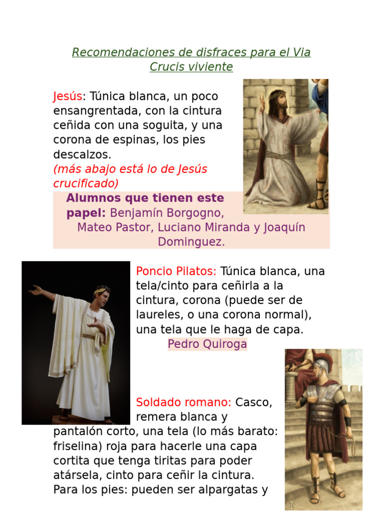 Disfraces para el Via Crucis Viviente | PDF | Jesús | Ropa
