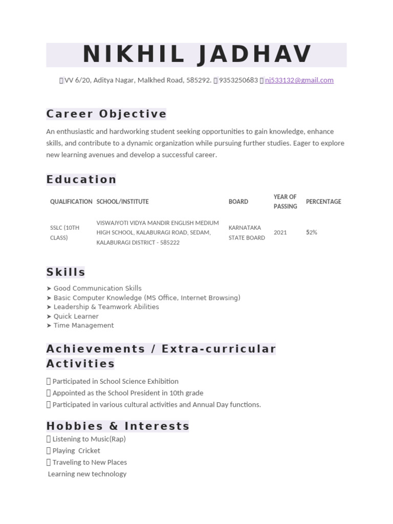 Nikhil Resume | PDF