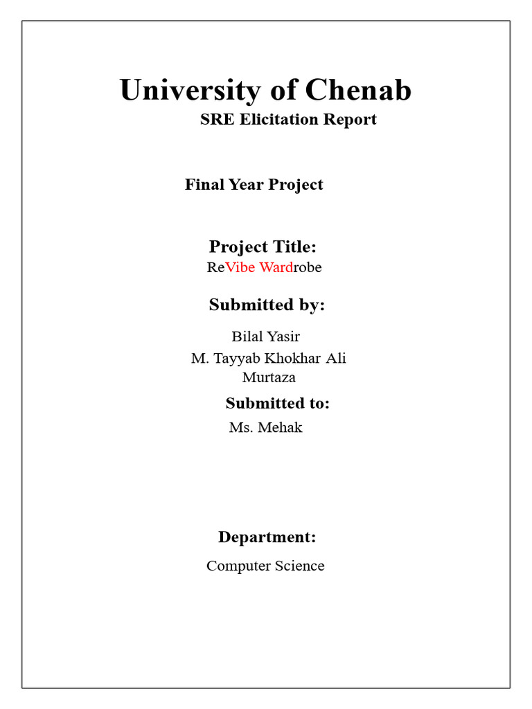 ReVibe Wardrobe (Elicitation Report) Linked | PDF | Usability | Prices