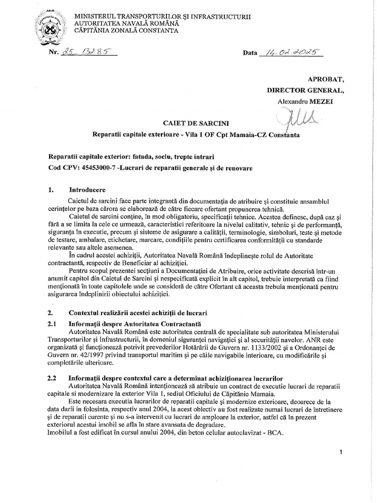 Caiet de Sarcini Nr. 25 - 13285-14.02.2025 | PDF