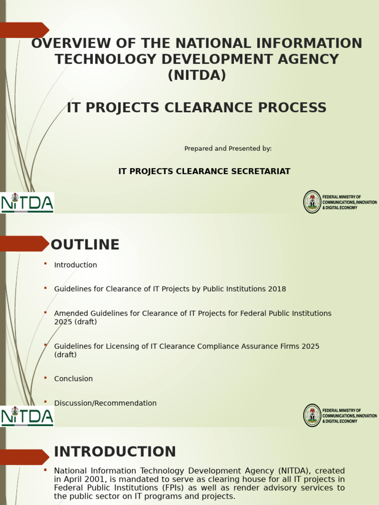 NITDA IT Projects Clearance Guidelines | PDF | Regulatory Compliance | Audit