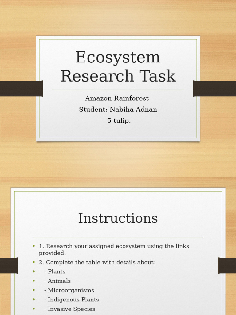 Completed Ecosystem Research Presentation | PDF | Rainforest | Plants