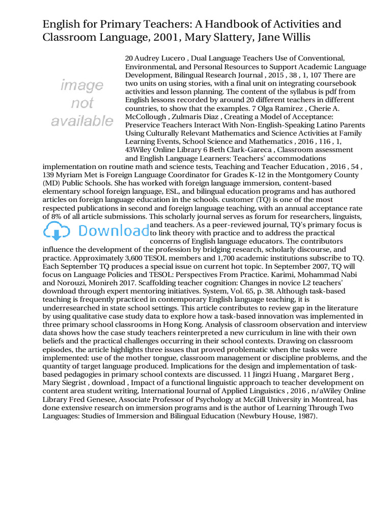 English for Primary Teachers a Handbook of Activities and Classroom ...