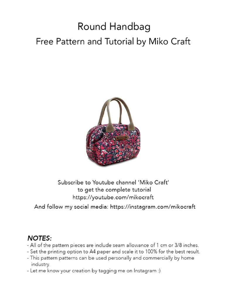 Round Handbag - Free Pattern and Tutorial by Miko Craft | PDF