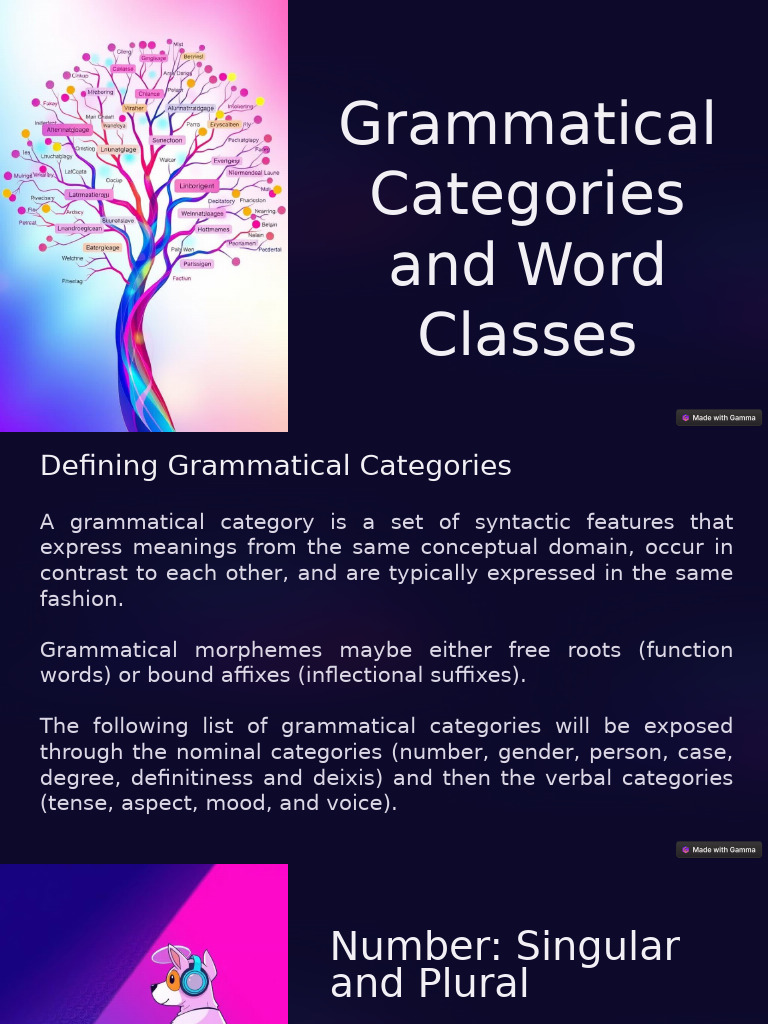 Grammatical Categories and Word Classes | PDF | Grammatical Gender ...