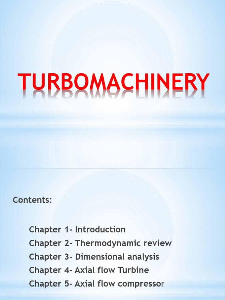 Turbo Lecture 1 Introduction | PDF | Turbomachinery | Turbine
