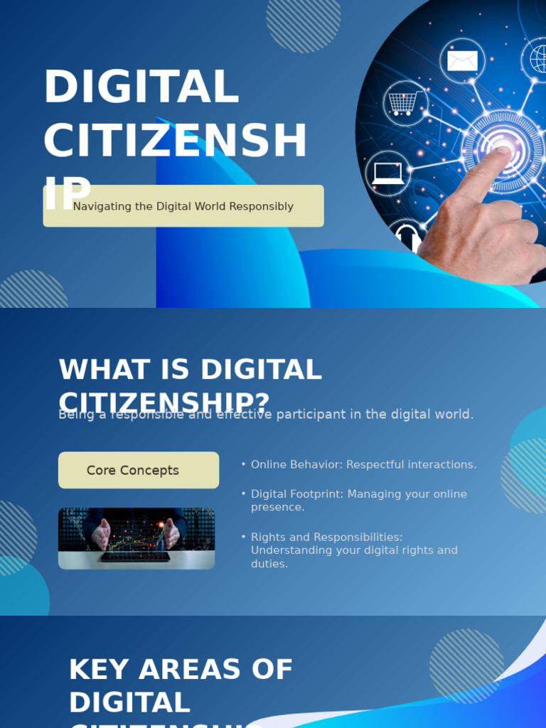 Blue Modern Digital Citizenship Presentation | PDF | Privacy ...
