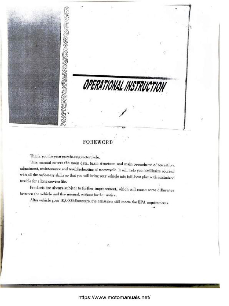 Bashan 125 CC Motorcycle Owner's Manual PDF | PDF