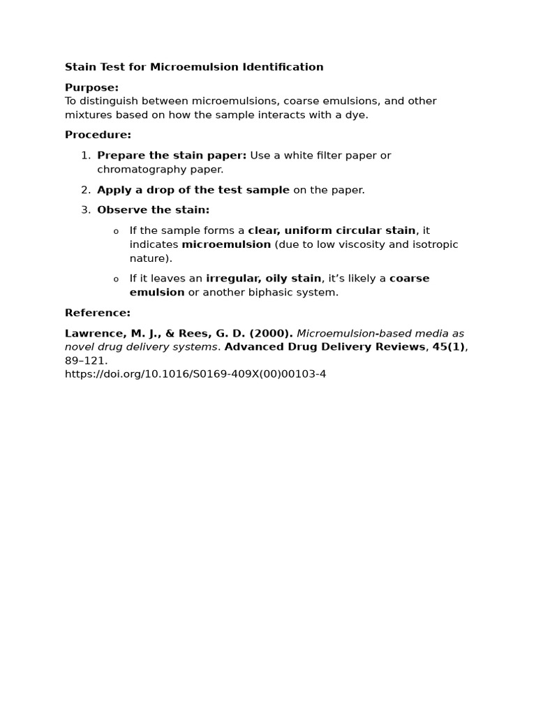 Stain Test | PDF