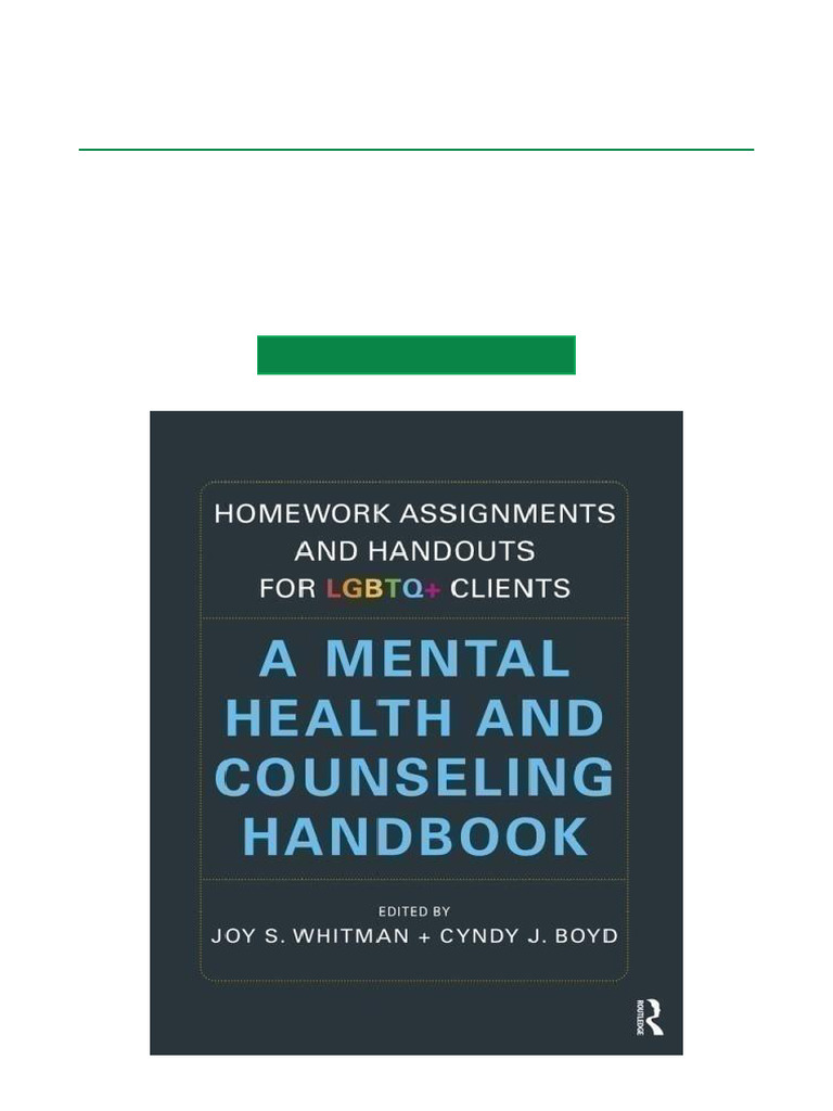 Homework Assignments and Handouts for LGBTQ Clients A Mental Health and ...