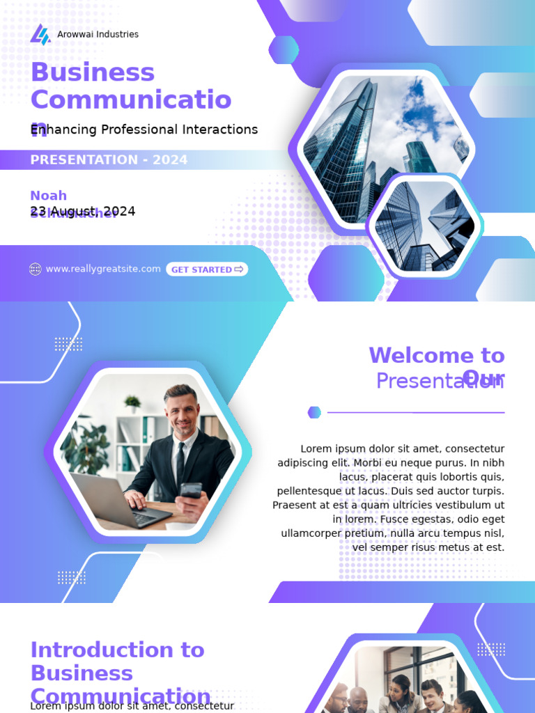 Blue and Purple Gradient Business Communication Presentation - 20250327 ...