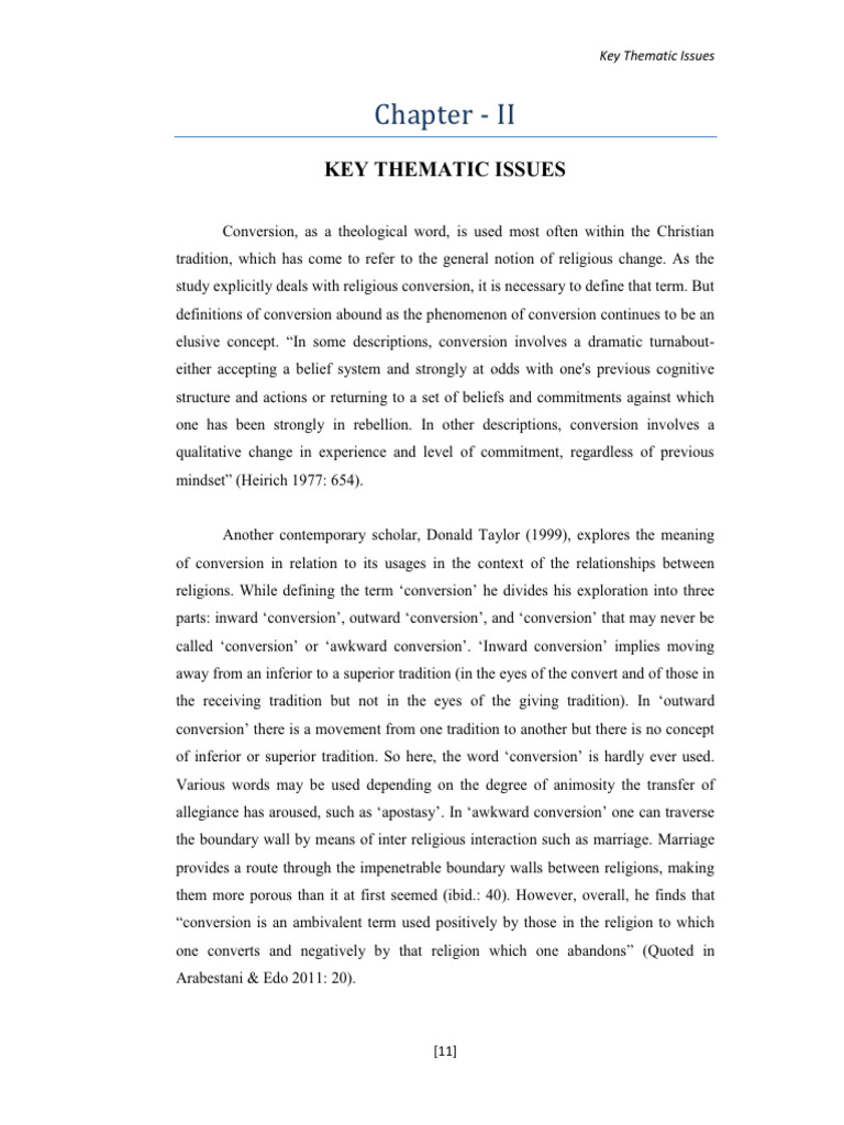 05 - Chapter2 KEY THEMATIC ISSUES | PDF | Religious Conversion | Experience
