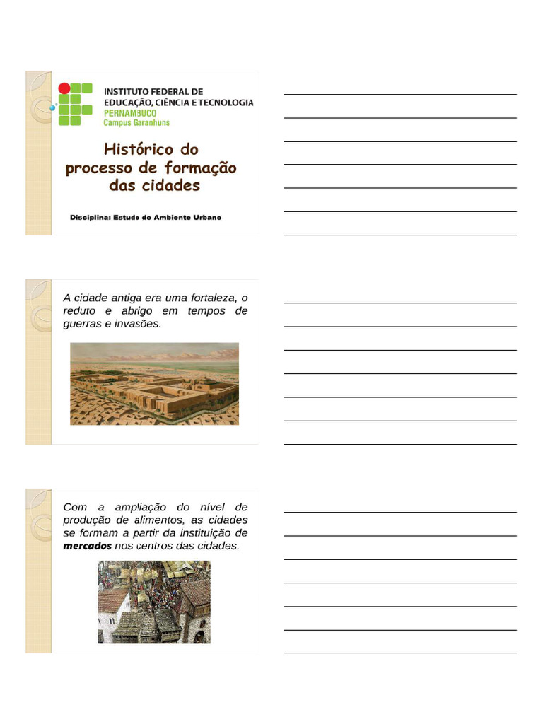 Aula 2 - HistÃ Rico Do Processo de Formaã Ã o Das Cidades-Compactado | PDF