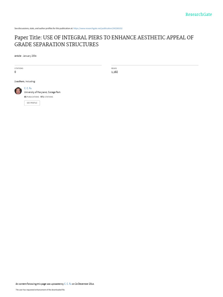 Paper Title Use of Integral Piers To Enhance Aesthetic Appeal of Grade ...
