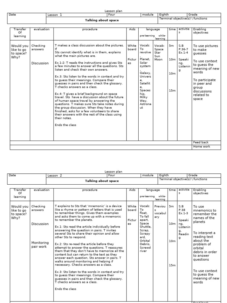 8th Grade | PDF | Lesson Plan | Learning