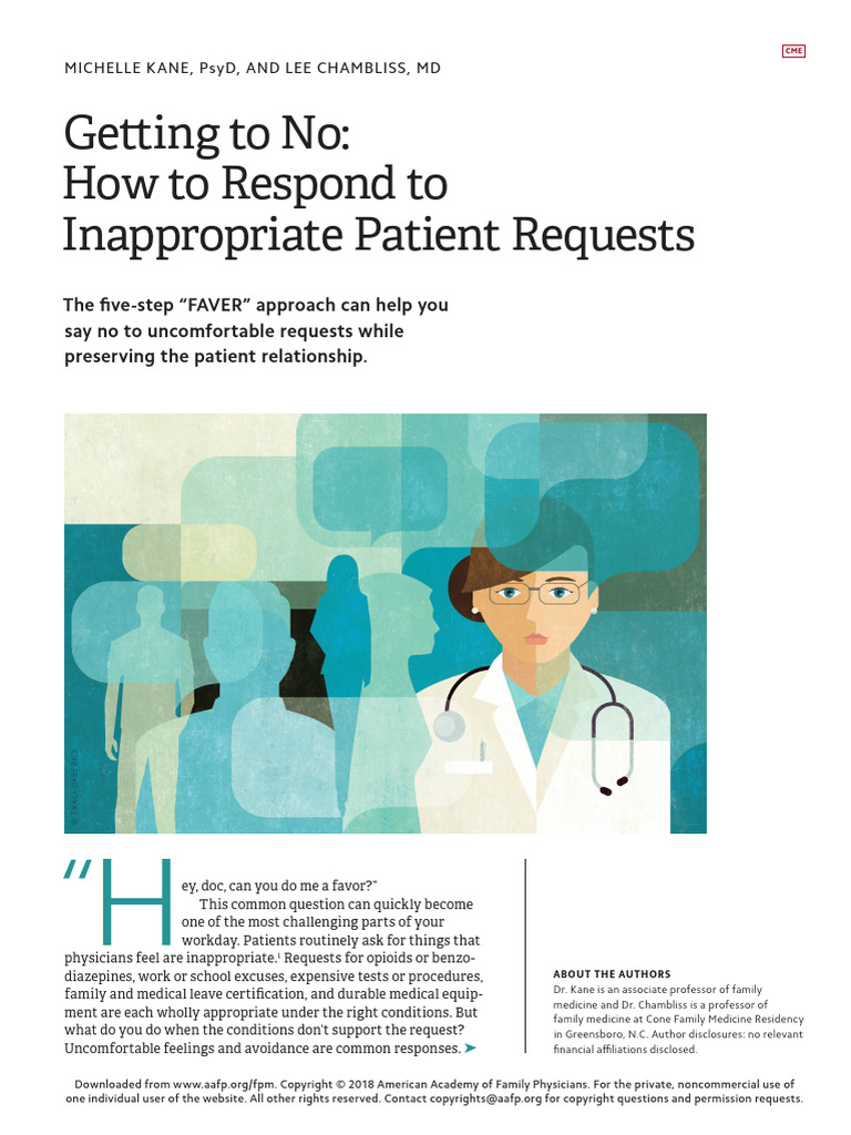 Responding to Inappropriate Patient Requests | PDF | Patient | Physician