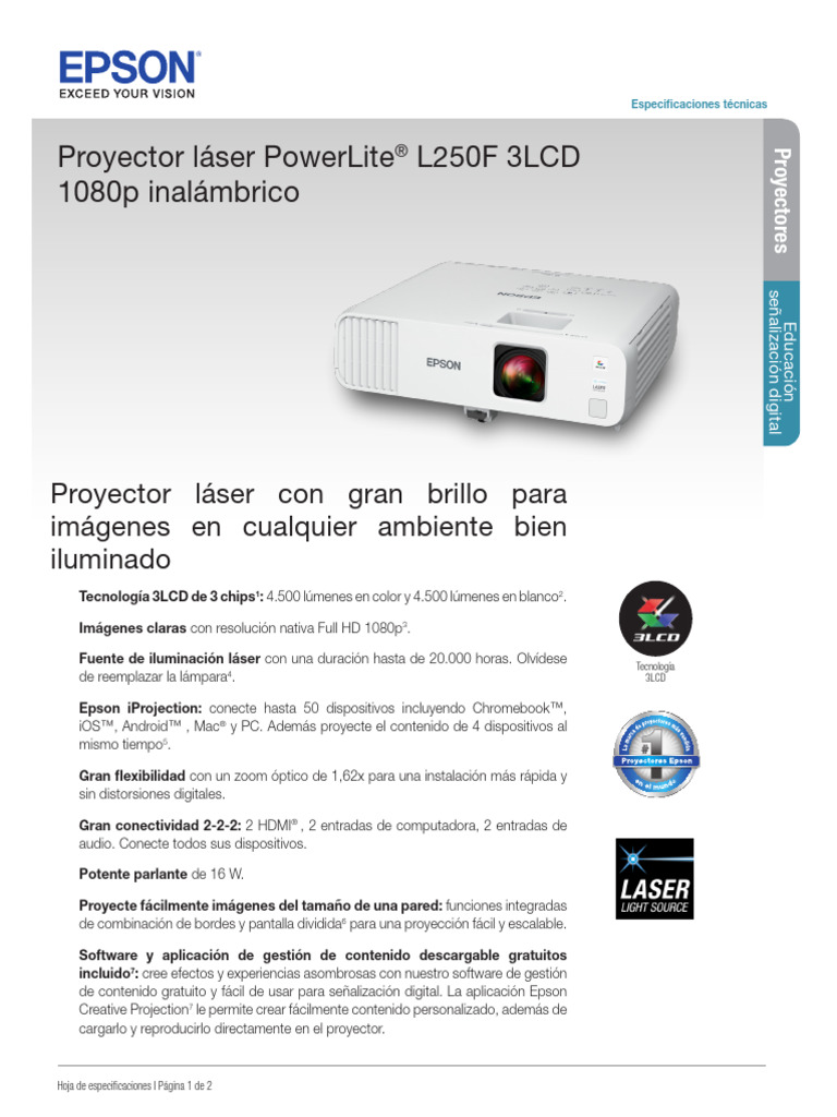 PowerLite EB L250F Final PDF | PDF | Tecnología de información y ...