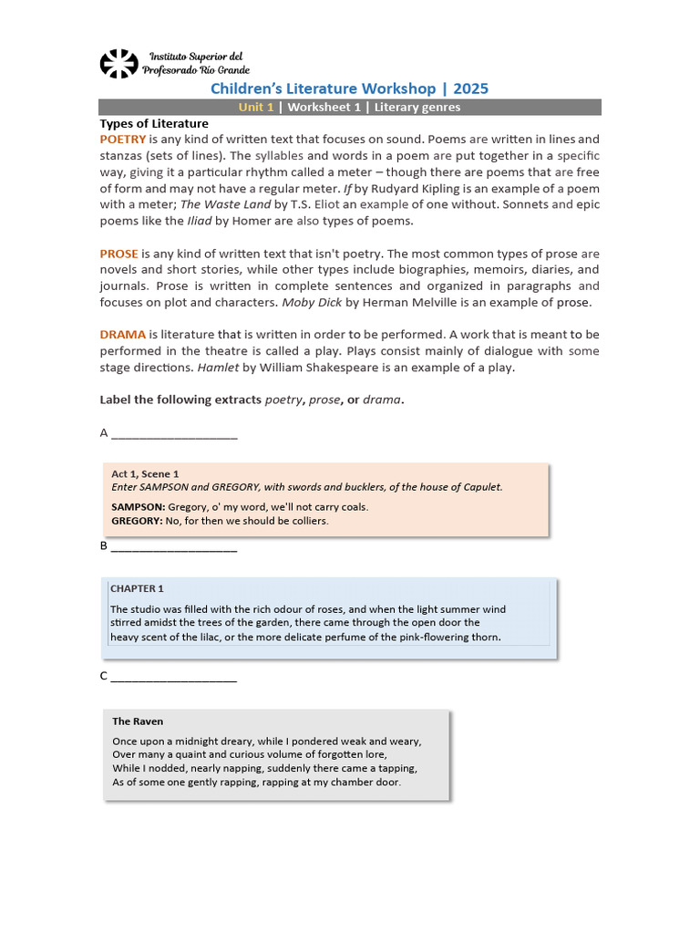 Literary Genres in Children's Literature | PDF