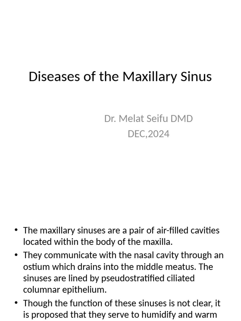 Maxillary Sinus Disease Overview | PDF | Human Nose | Diseases And ...
