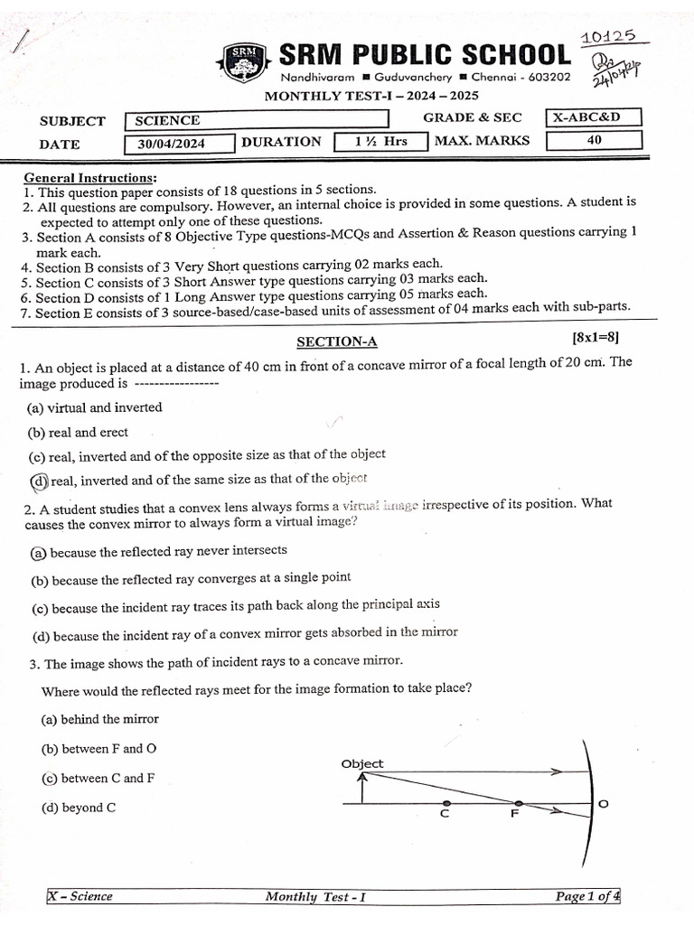 Science MT1 QP | PDF