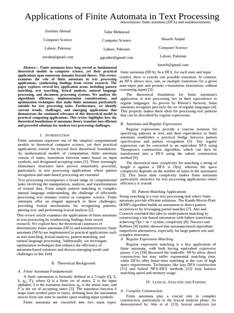 Ieee Research Paper Format Word PDF | PDF | Automata Theory | Regular ...