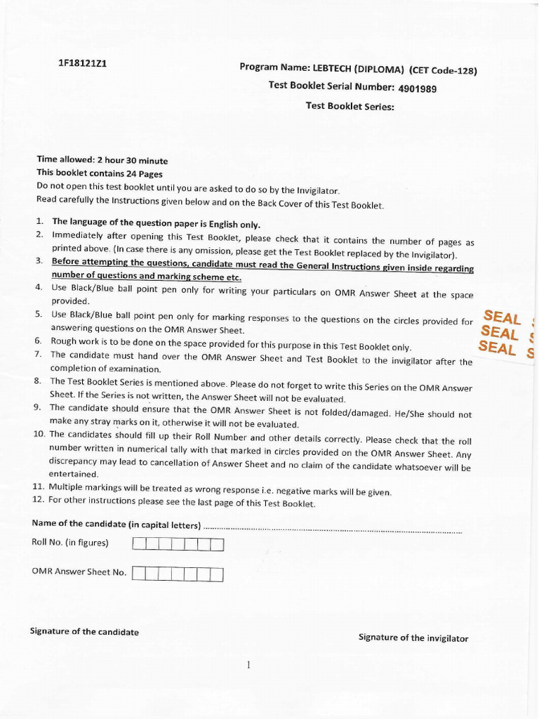 Ipu Leet 2023 Ques Paper | PDF