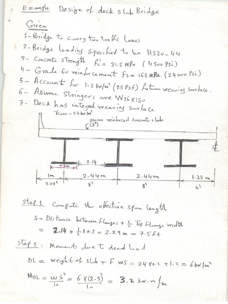 Design of Deck Slab and Girder | PDF