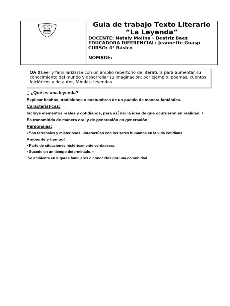 Características y Elementos de una Leyenda | PDF | Leyendas