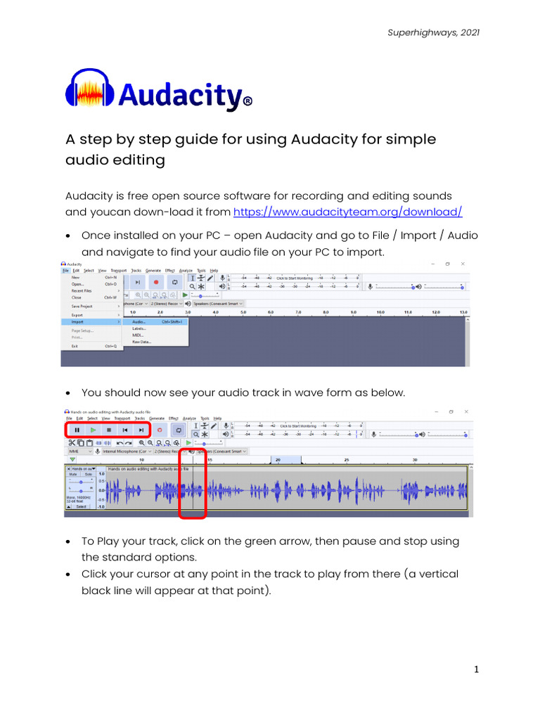 A_step_by_step_guide_for_using_Audacity_for_simple_audio_editing_2021 | PDF | Computer Keyboard ...