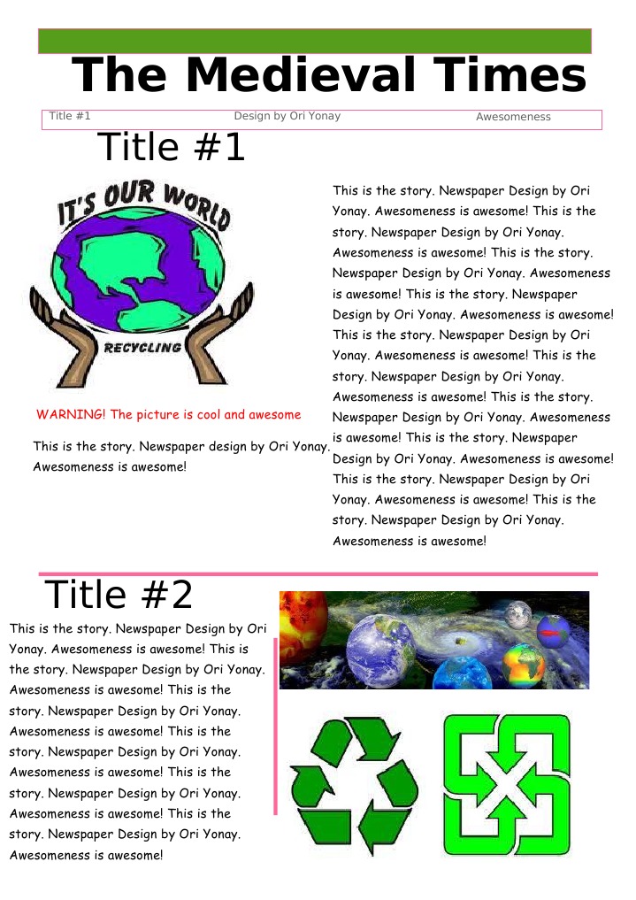 Medieval Times Newspaper Template | PDF