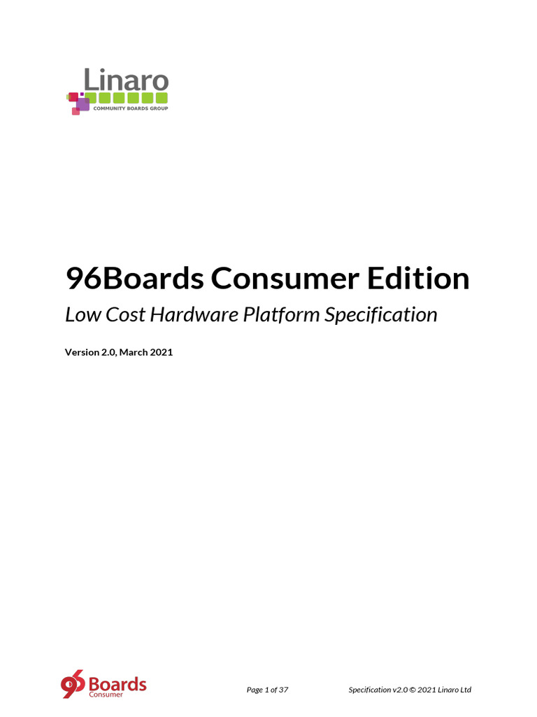96boards CE Specification v2.0 | PDF | Usb | Linux Distribution