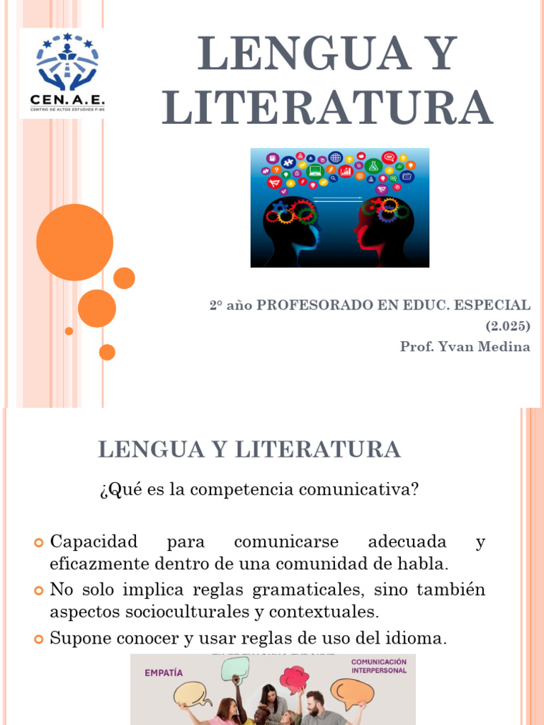 Lengua y Lit. Clase 4 | PDF | Lingüística | Comunicación humana