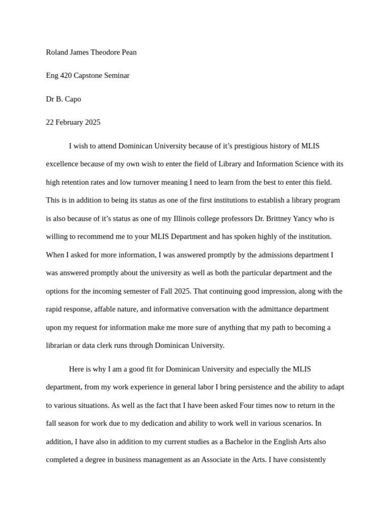 Class Cover Letter Example | PDF