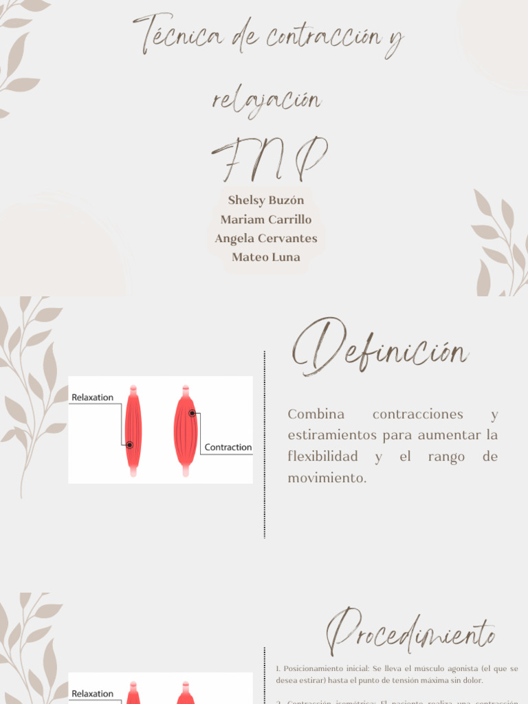 Técnica FNP: Contracción y Relajación | PDF | Contracción muscular ...