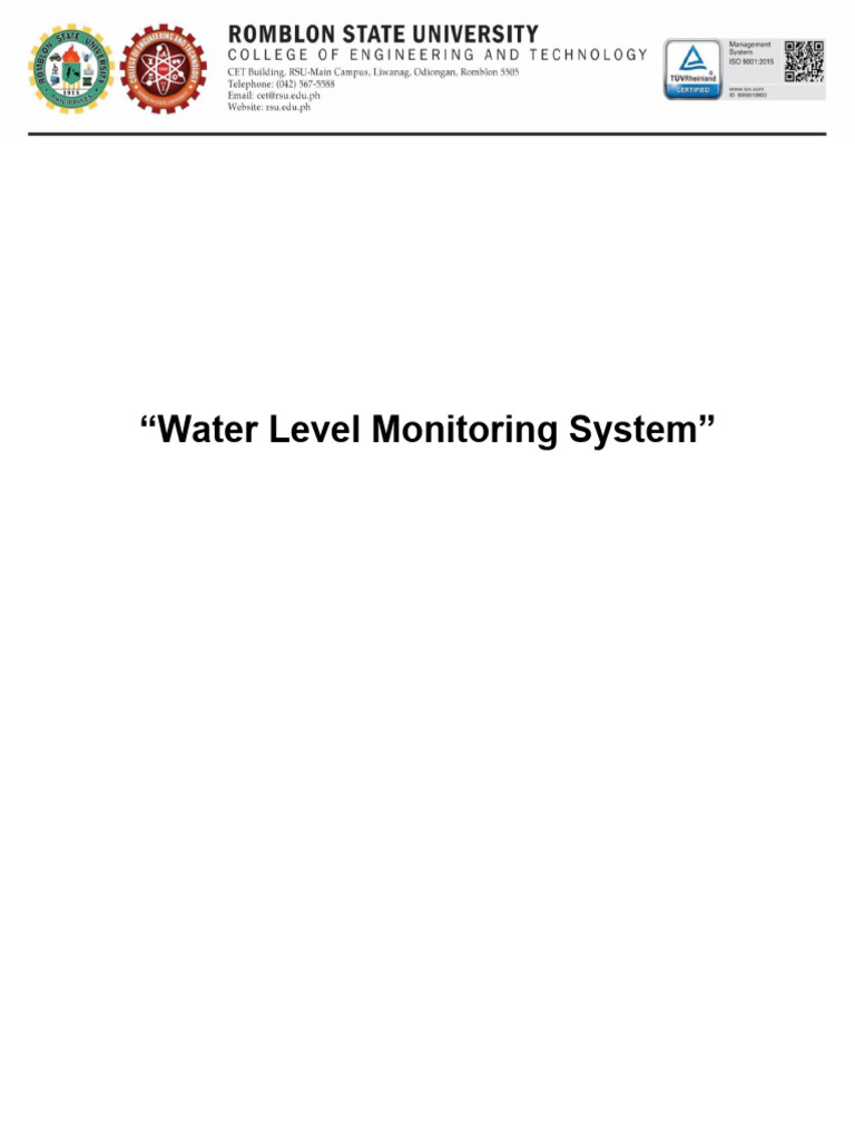 Design of Water Level Monitoring System Control Engg - Short | PDF ...