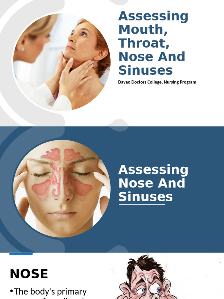 19 20 Nose Sinuses Mouth Assessment (1) 032536 | PDF | Human Nose | Tongue